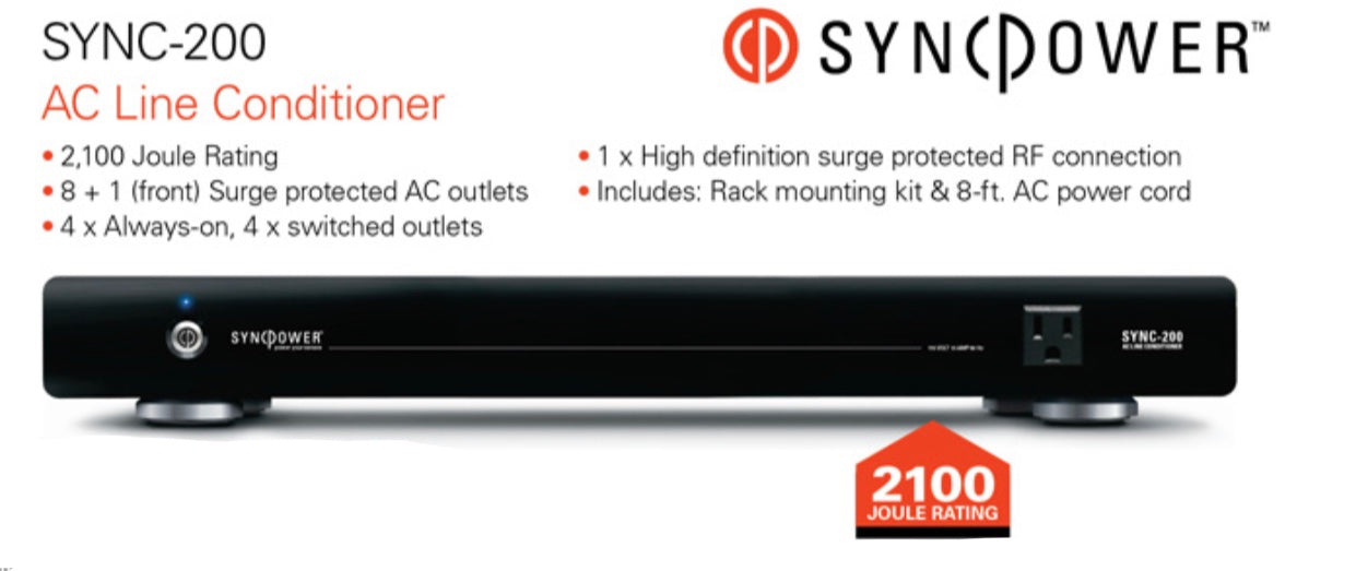 Syncpower AC Line Conditioner & Surge Protector 2100 Joule Rating 8/ft ...